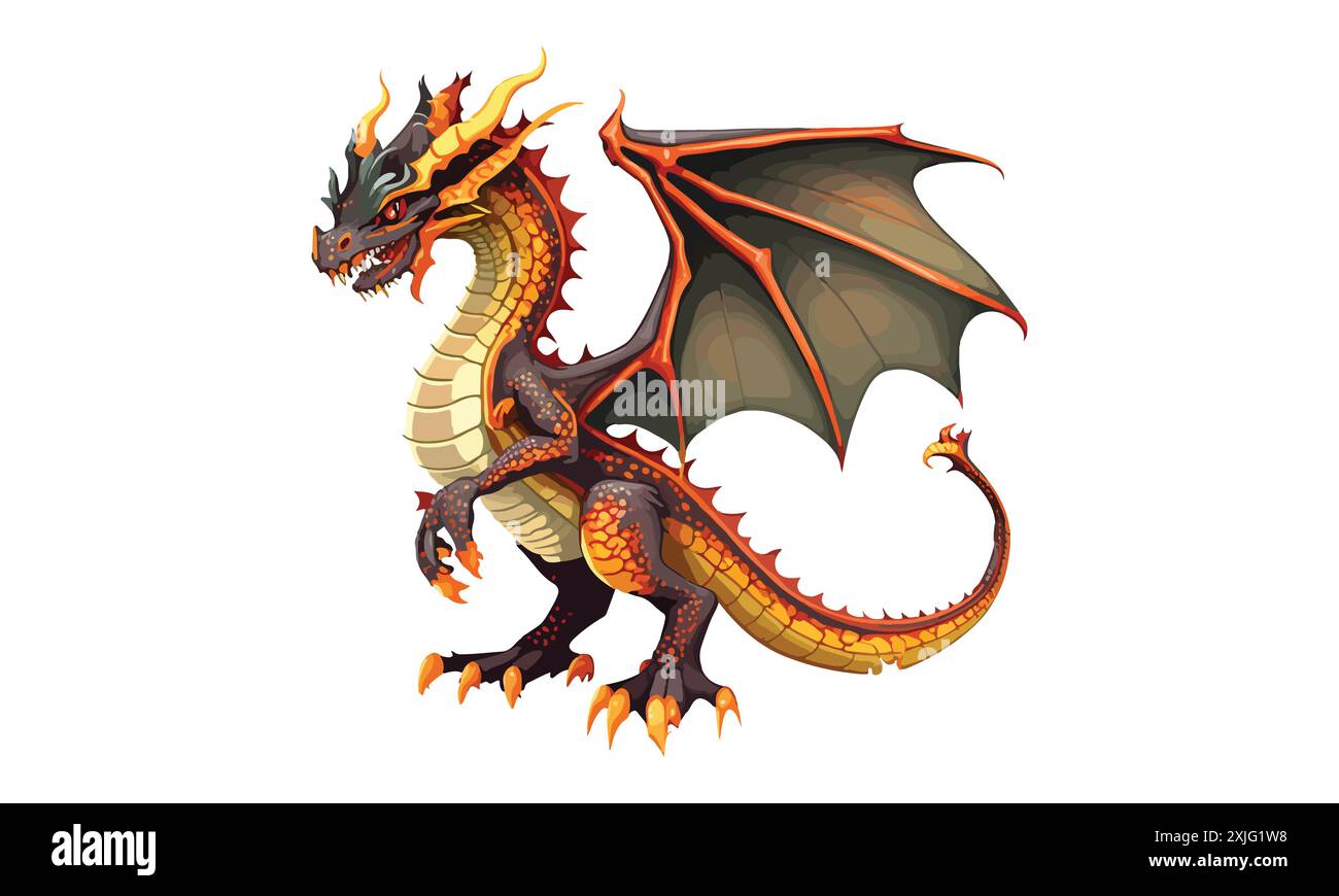 Dragon Full Body Cartoon Vector Illustration Stock Vector Image & Art ...