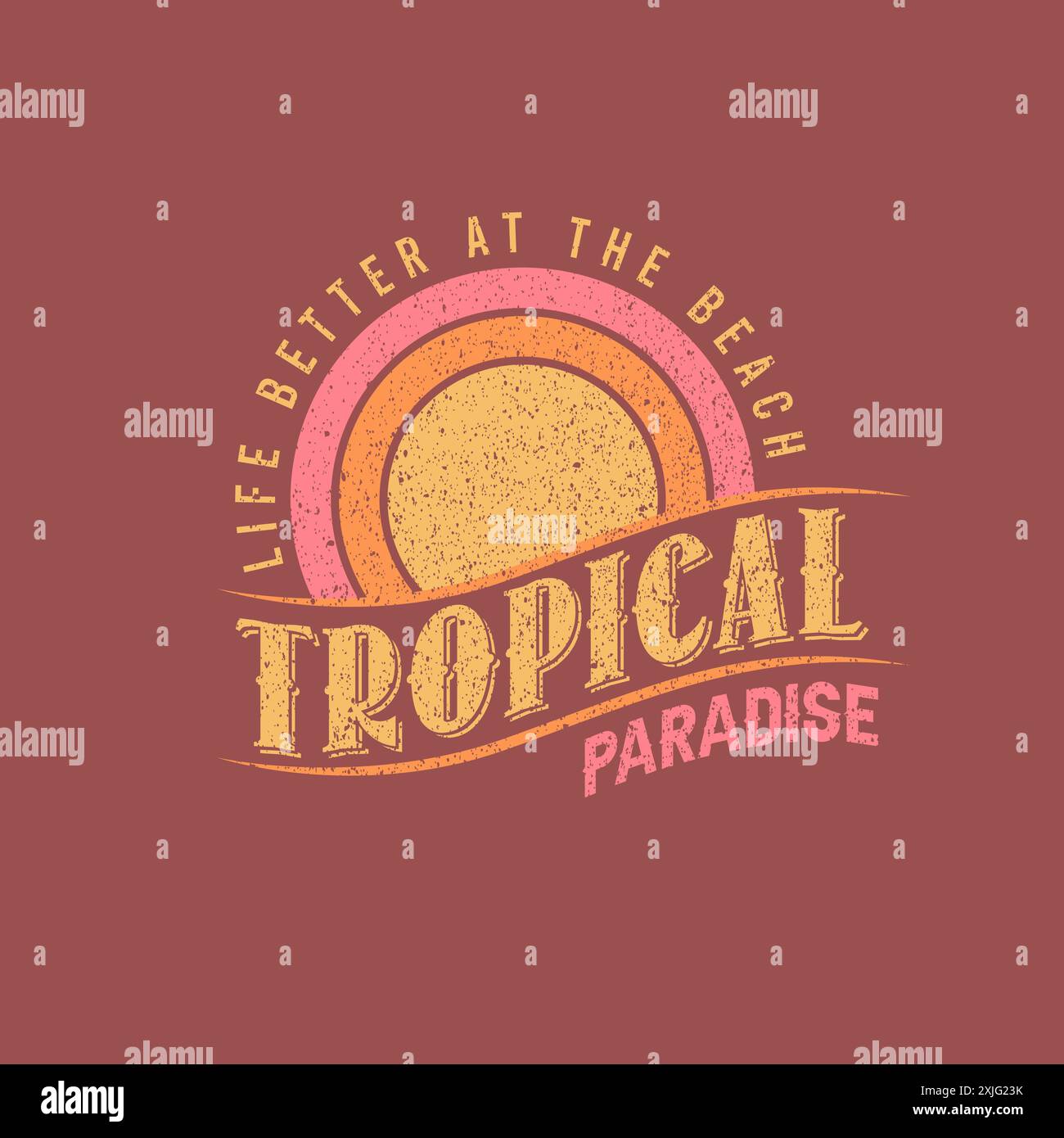 Tropical Paradise beach typography summer graphic design Stock Vector ...