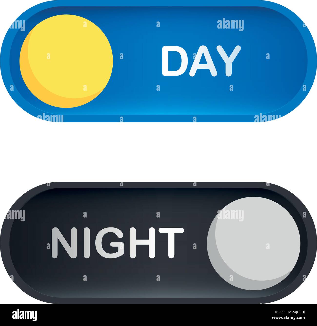 day and night button with sun and moon vector illustration Stock Vector ...