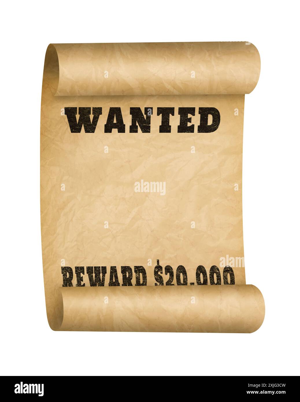 Poster Wanted isolated on white. Space for design Stock Photo - Alamy