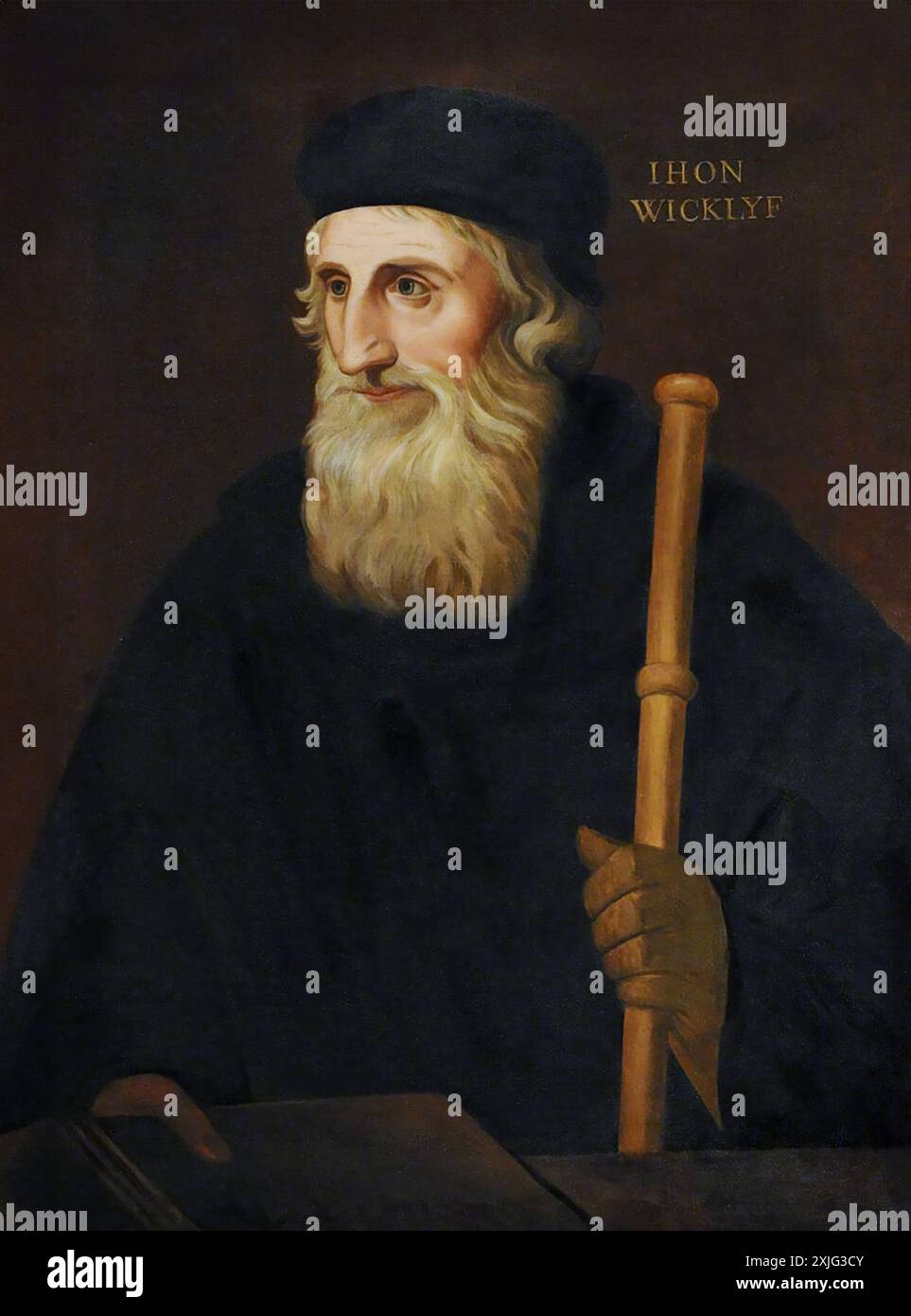 John Wycliffe. Portrait of the 14th century English philosopher John ...