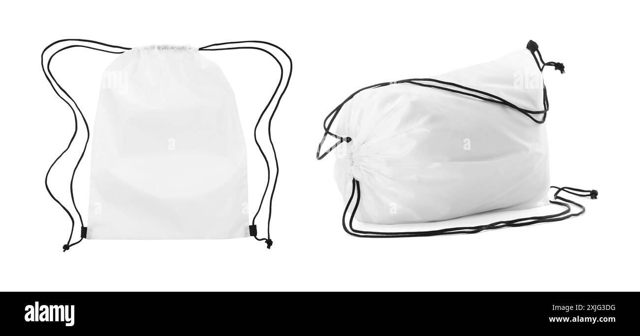 Drawstring bag mockup Black and White Stock Photos & Images - Alamy