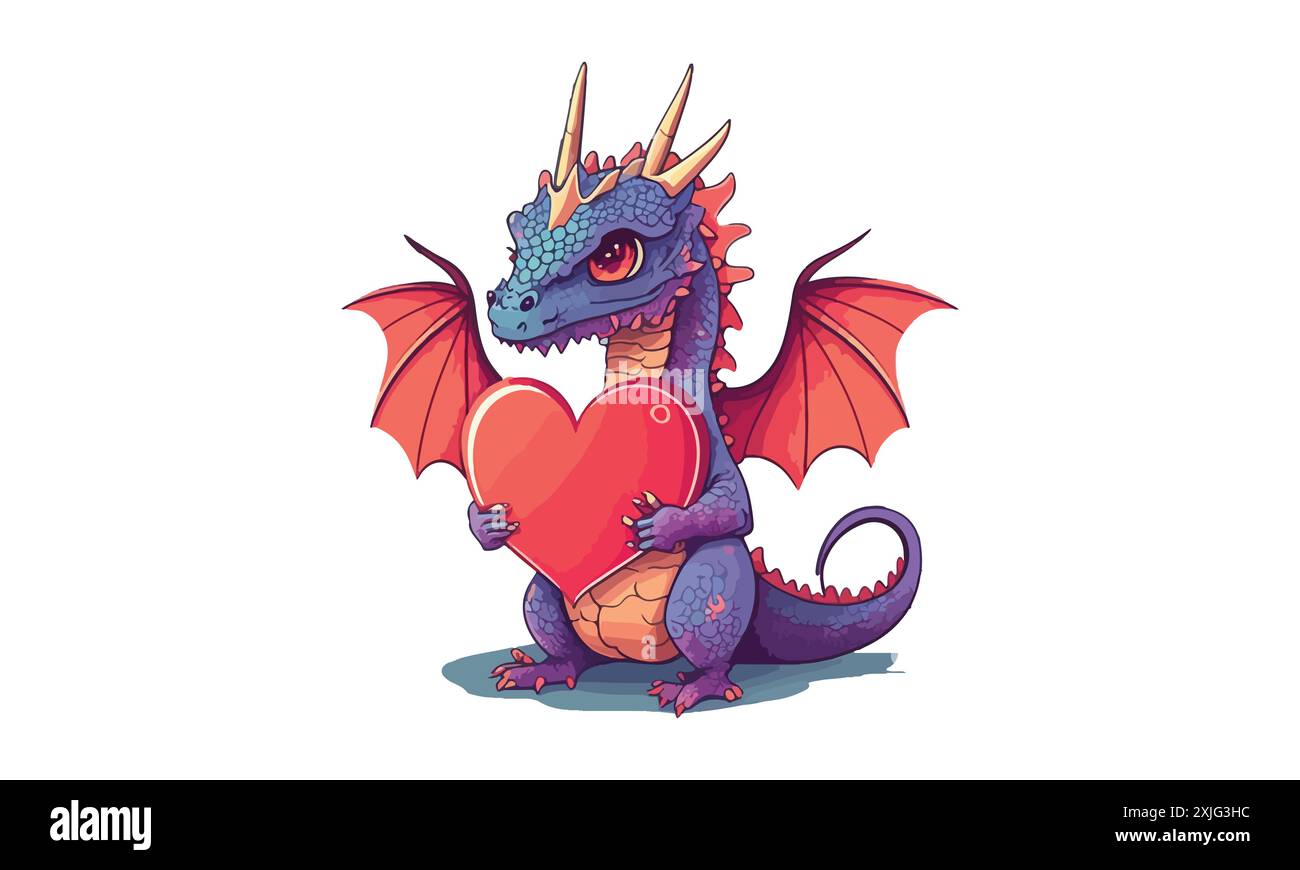 Dragon Valentine Style Vector Illustration Stock Vector Image & Art - Alamy