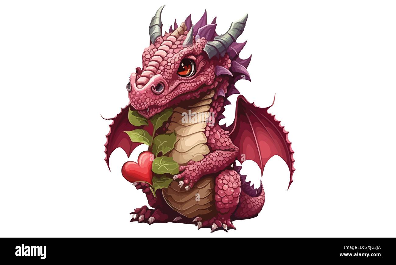 Dragon Valentine Style Vector Illustration Stock Vector Image & Art - Alamy