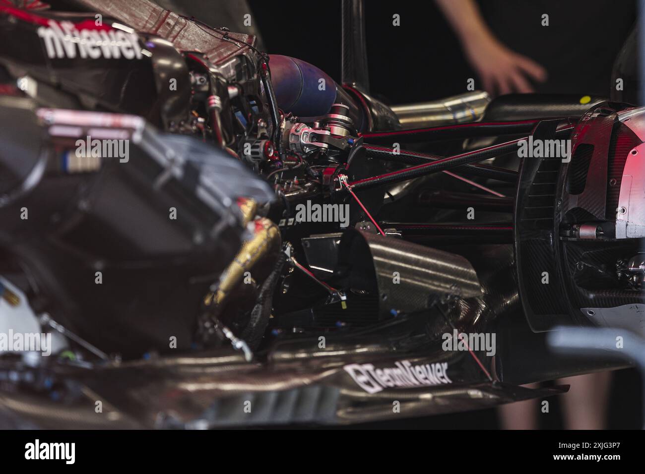 Mercedes AMG F1 Team W15, mechanical detail rear suspension during the ...