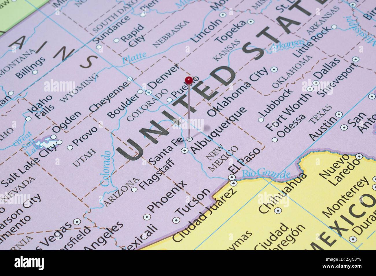 Santa fe new mexico map hi-res stock photography and images - Alamy