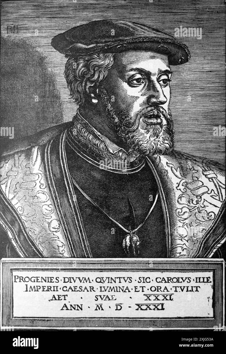 Charles V (1500-1538) from engraving by B.Belham in 1531 he was A ...