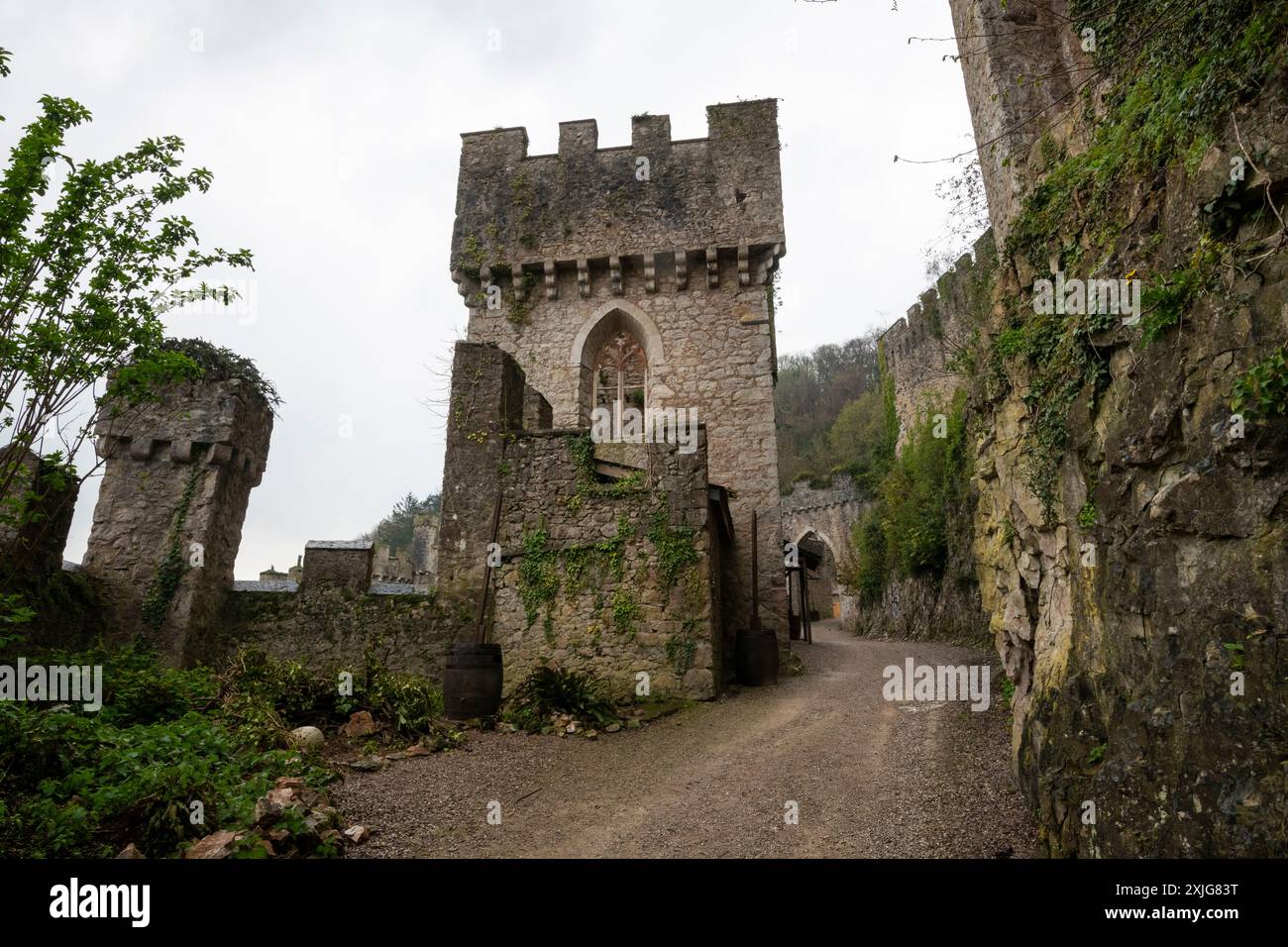Gwrych Castle , Abergele, North Wales. A ruined country house now being ...
