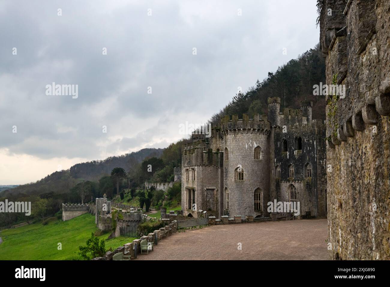 Gwrych Castle , Abergele, North Wales. A ruined country house now being ...