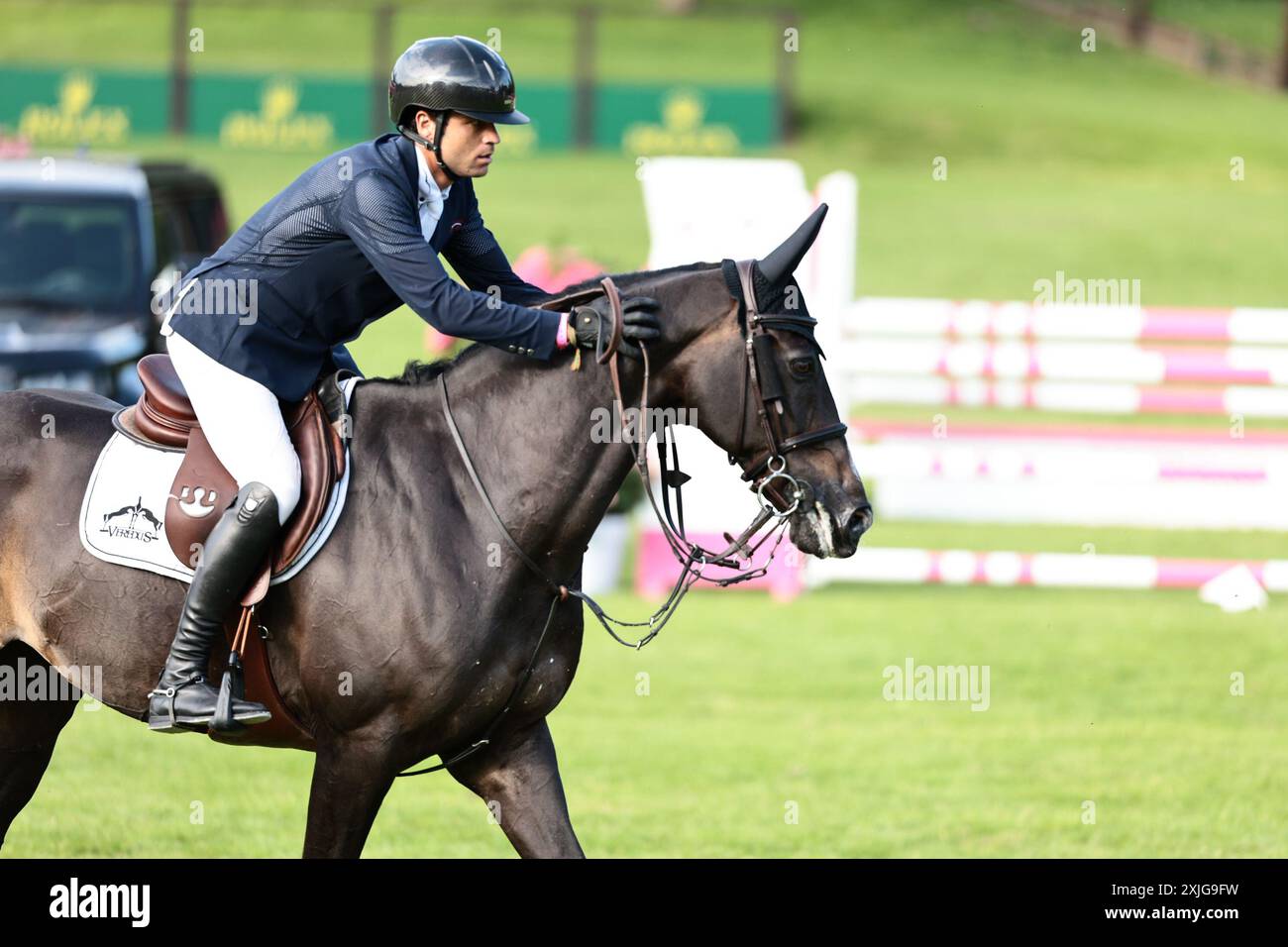 Edward Levy of France with Vitot Du Chateau during the Prix du Conseil ...