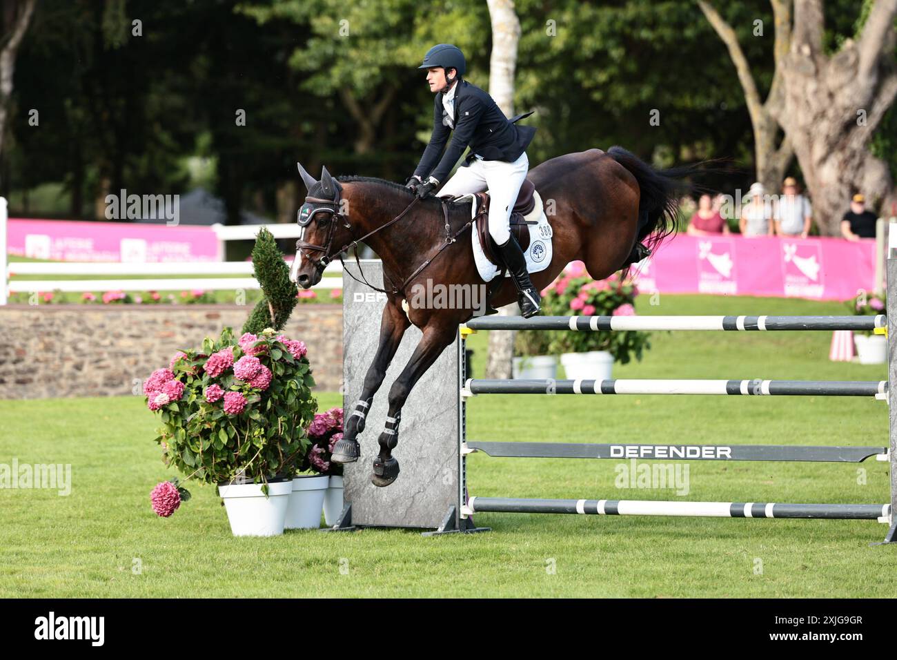 Darragh Kenny of Ireland with Hamrah Van Het Exelhof Z during the Prix ...
