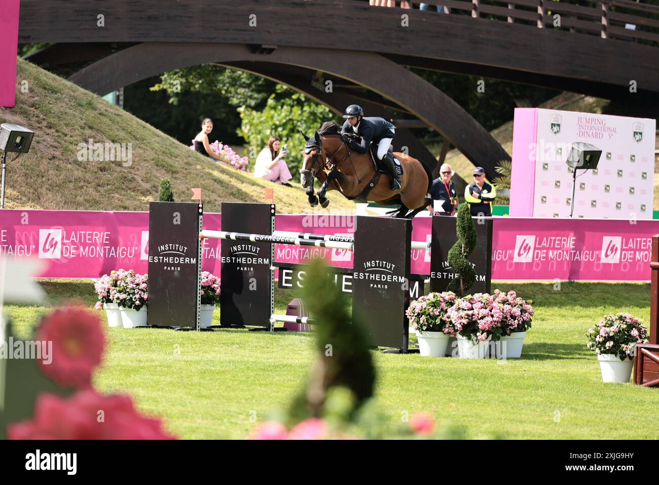 Julien Anquetin of France with Blood Diamond Du Pont during the Prix du ...