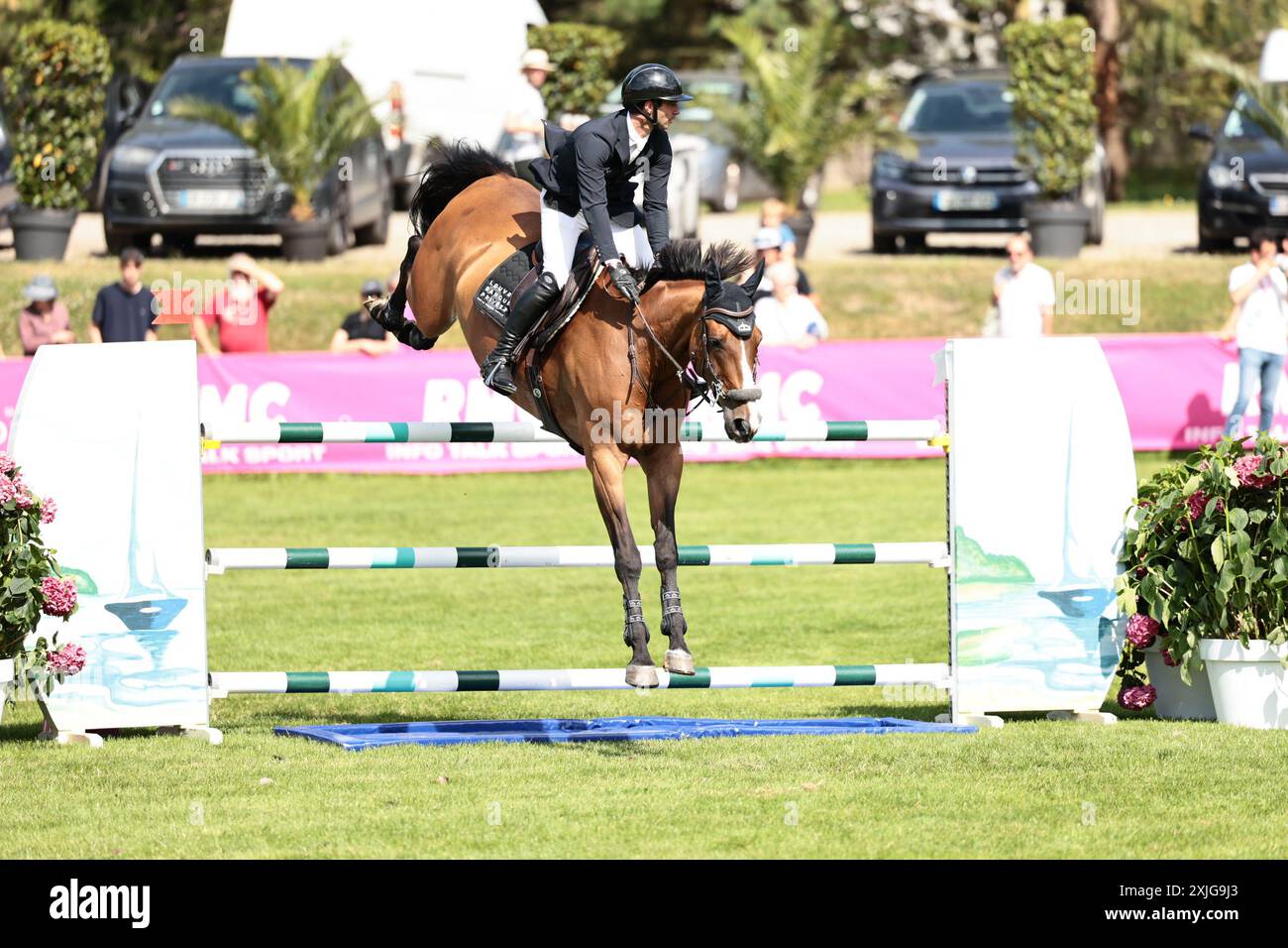 Julien Anquetin of France with Blood Diamond Du Pont during the Prix du ...
