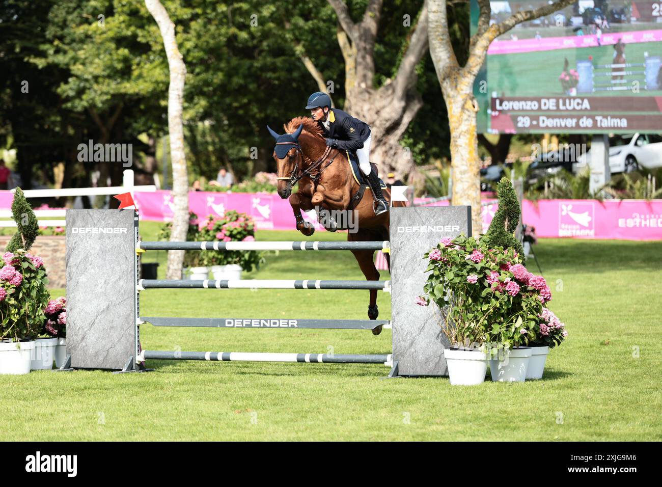 Lorenzo De Luca of Italy with Denver De Talma during the Prix du ...