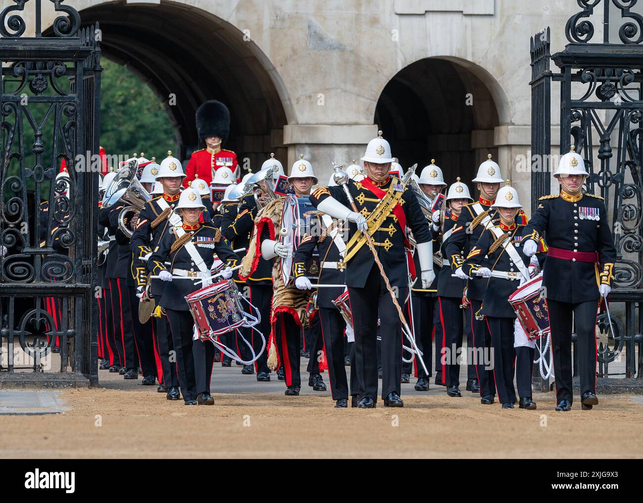 London, UK. 17th Jul 2024. The Band of the Royal Marines during the ...