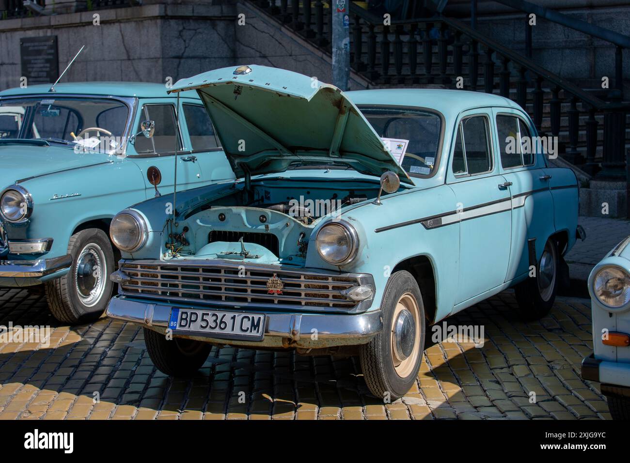Sofia, Bulgaria - June 15, 2024: Parade of old retro cars at Spring Retro Parade in Sofia ...
