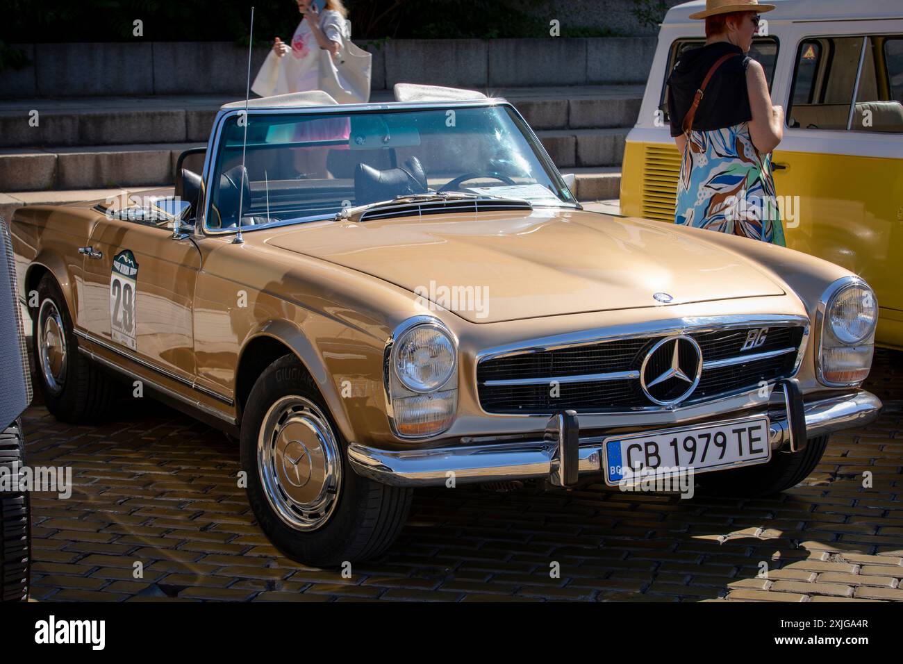 Sofia, Bulgaria - June 15, 2024: Parade of old retro cars at Spring Retro Parade in Sofia ...