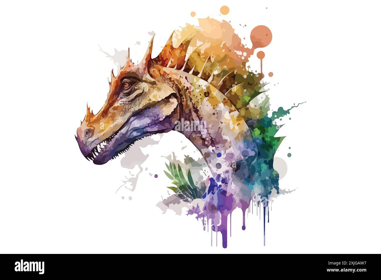 Watercolor Dinosaur vector illustration Stock Vector Image & Art - Alamy