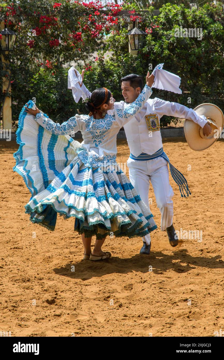 Lima, Peru - March 19, 2019: Traditional Peruvian dancers perform in ...