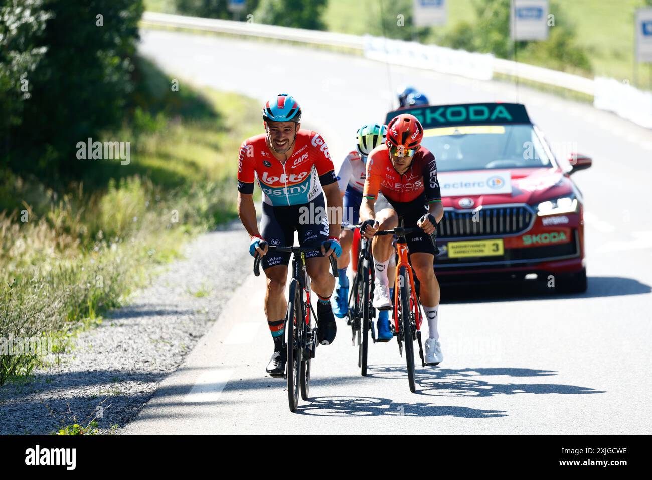 BARCELONNETTE, FRANCE - JULY 18 : during stage 18 of the 111th edition ...