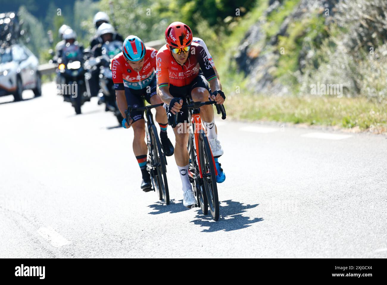 BARCELONNETTE, FRANCE - JULY 18 : during stage 18 of the 111th edition ...