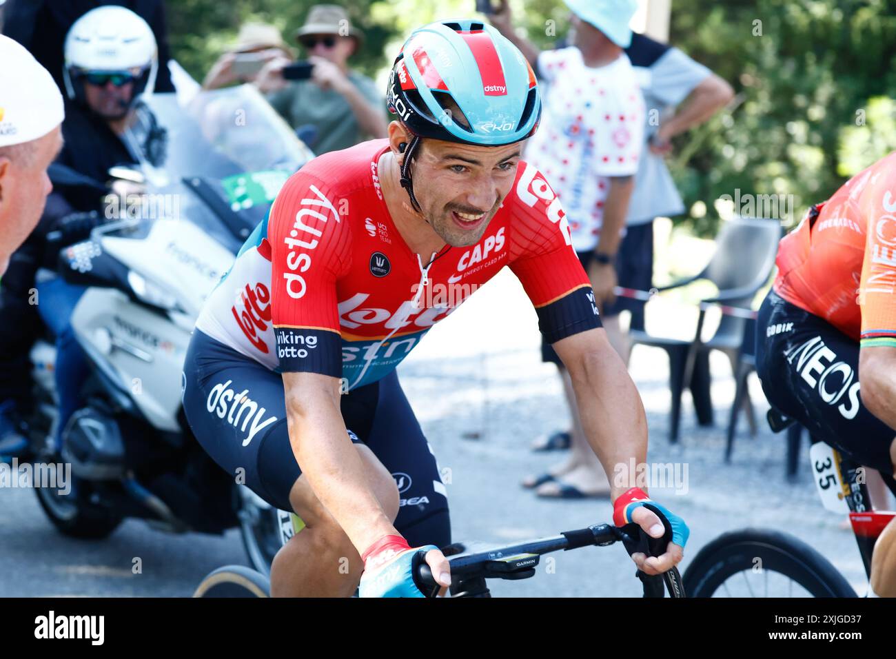 BARCELONNETTE, FRANCE - JULY 18 : during stage 18 of the 111th edition ...