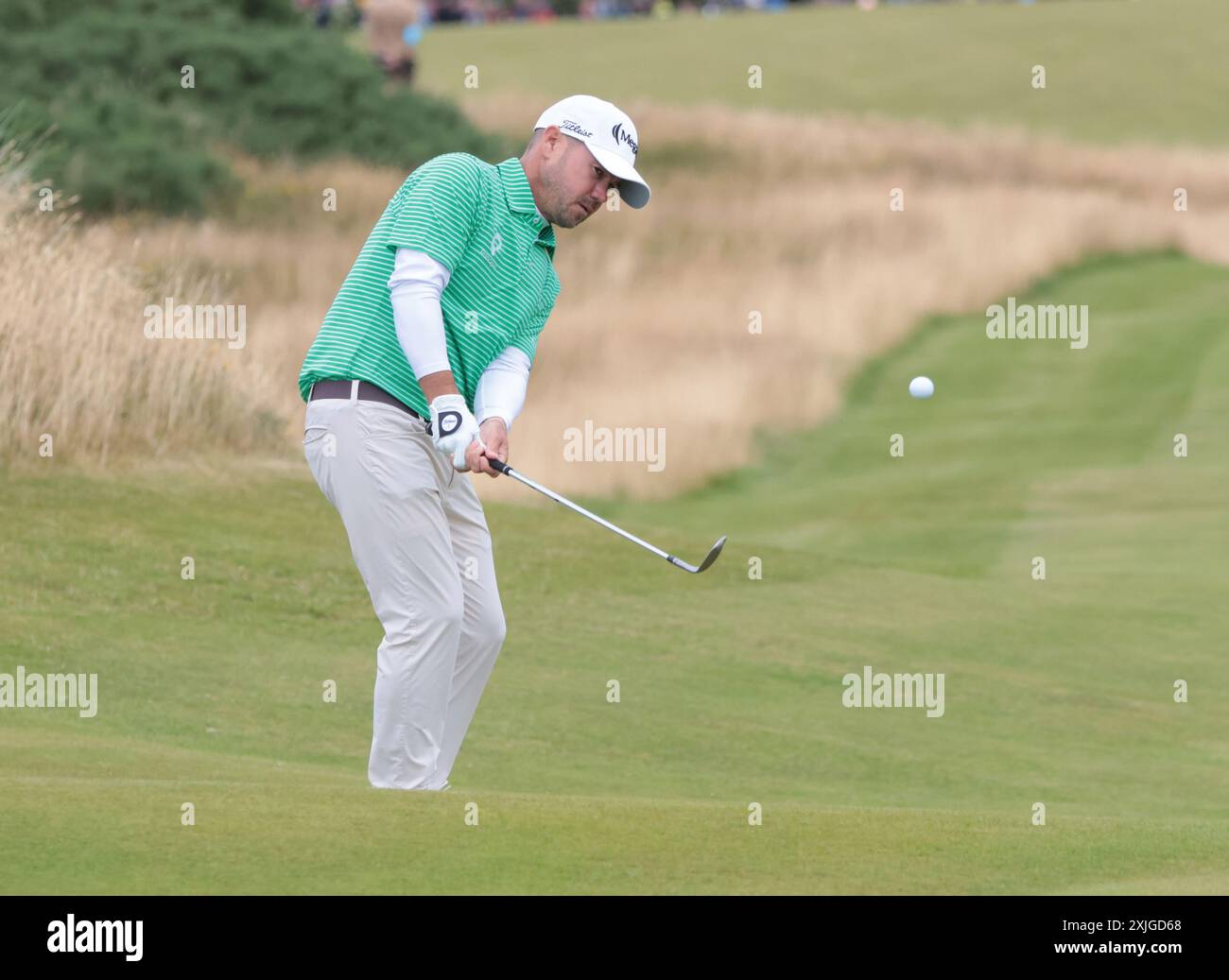Troon, UK. 18th July, 2024. Canadian Brian harman chips during the ...