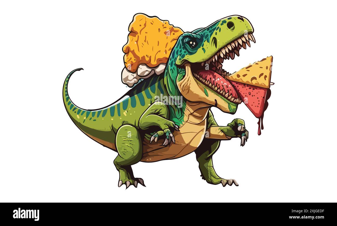 Dinosaur eating a taco vector illustration Stock Vector Image & Art - Alamy