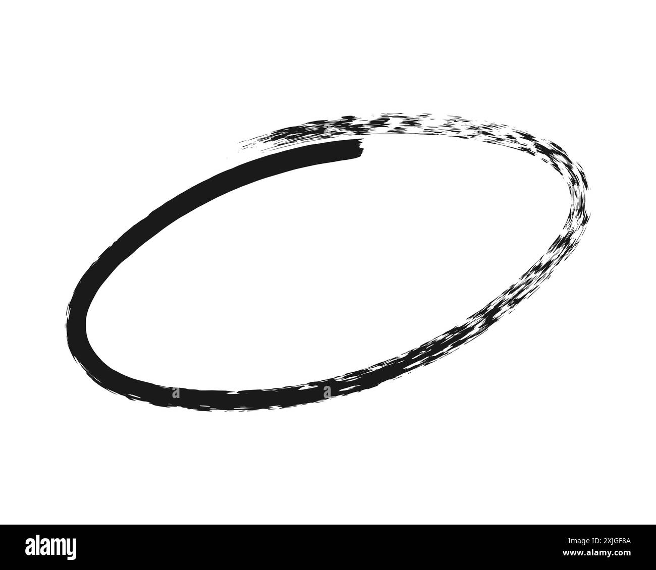 chalked circle frame grunge oval brush. underline and strikethrough ...