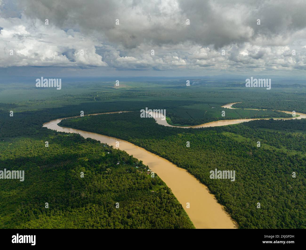 Aerial view kinabatangan river among hi-res stock photography and ...