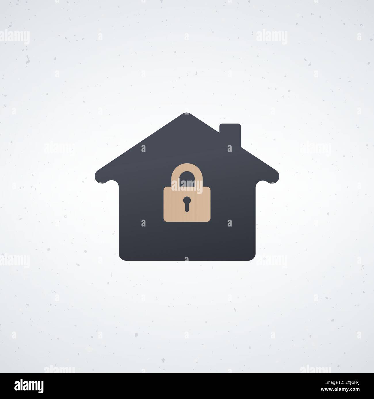 Black single house under protection icon, simple safe home lock defense ...