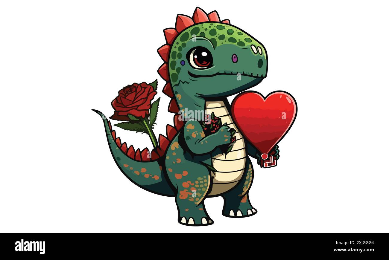 Dinosaur valentine vector illustration Stock Vector Image & Art - Alamy