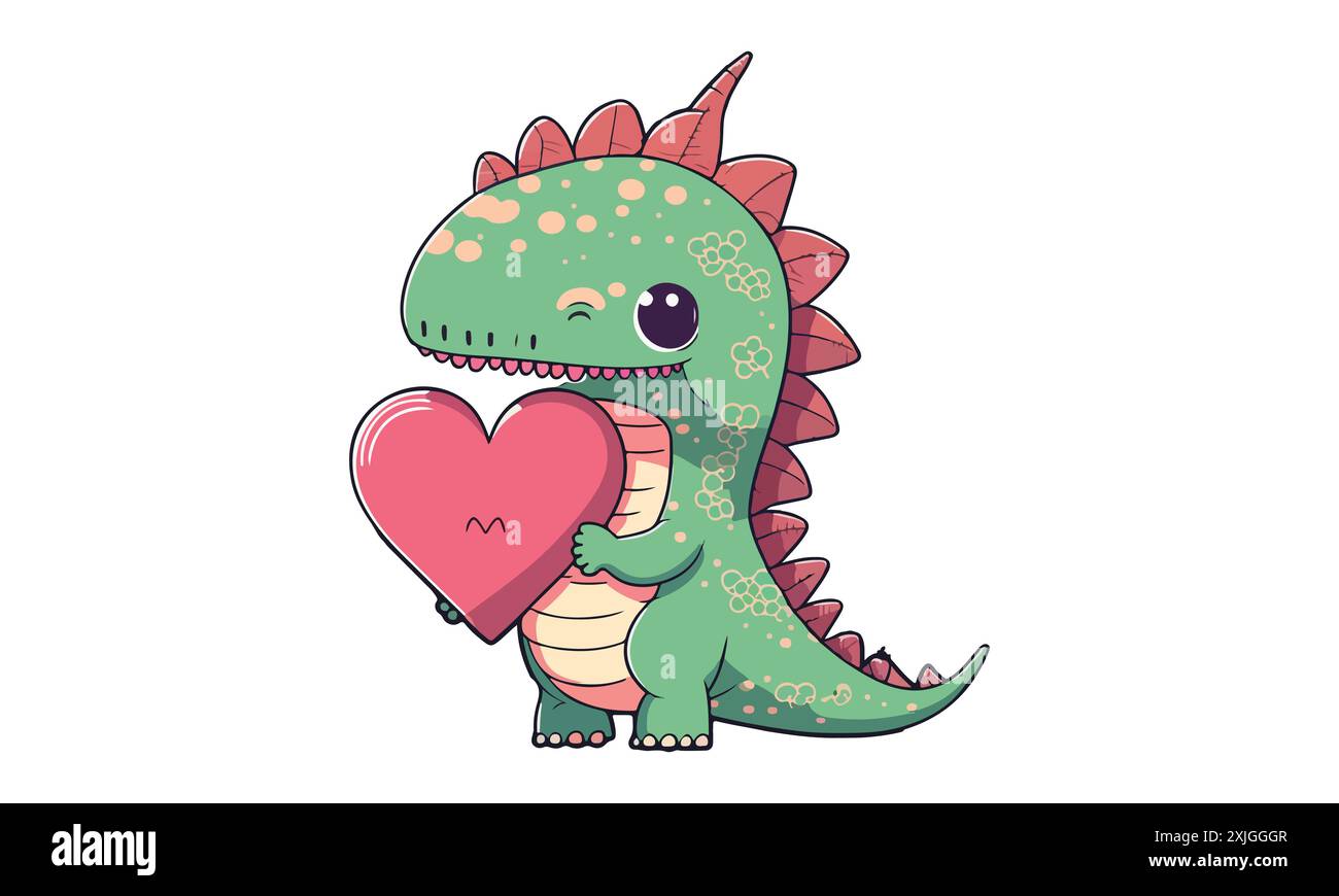 Dinosaur valentine vector illustration Stock Vector Image & Art - Alamy