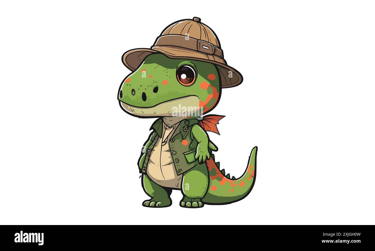 Dinosaur wearing a hat vector illustration Stock Vector Image & Art - Alamy