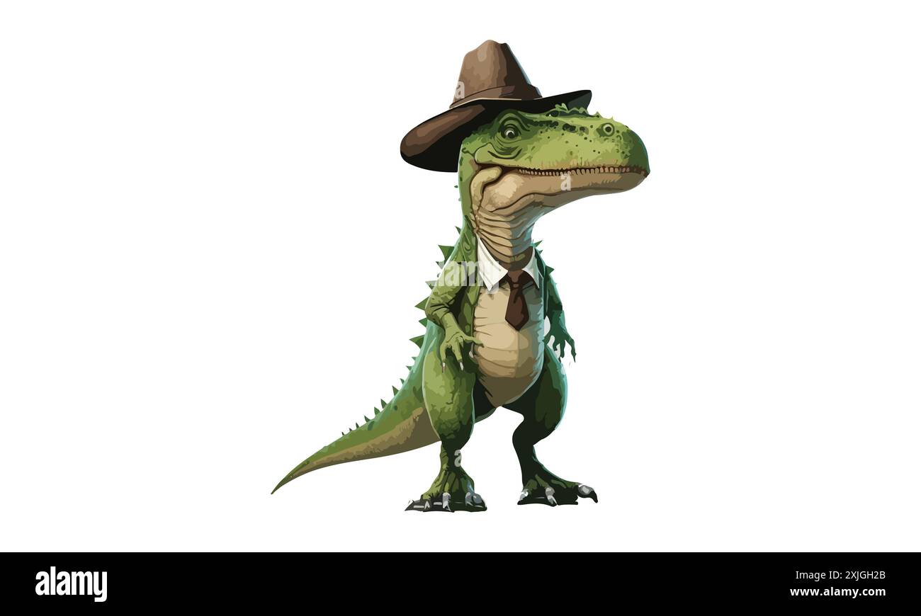 Dinosaur wearing a hat vector illustration Stock Vector Image & Art - Alamy