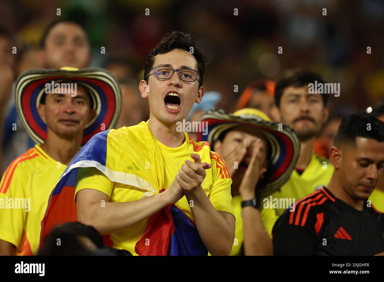 Colombia’s fans watch their team play during the final match of the ...