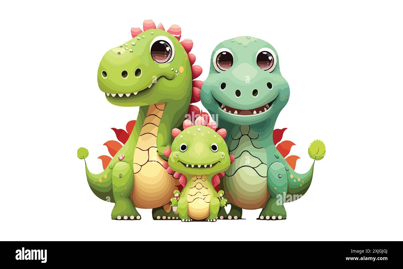 Dinosaur family vector illustration Stock Vector Image & Art - Alamy