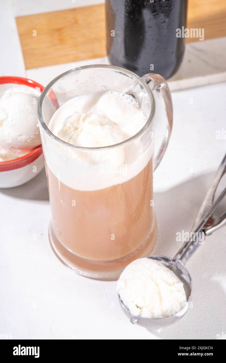 Ice cream beer floating cocktail, summer cold refreshment alcoholic ...