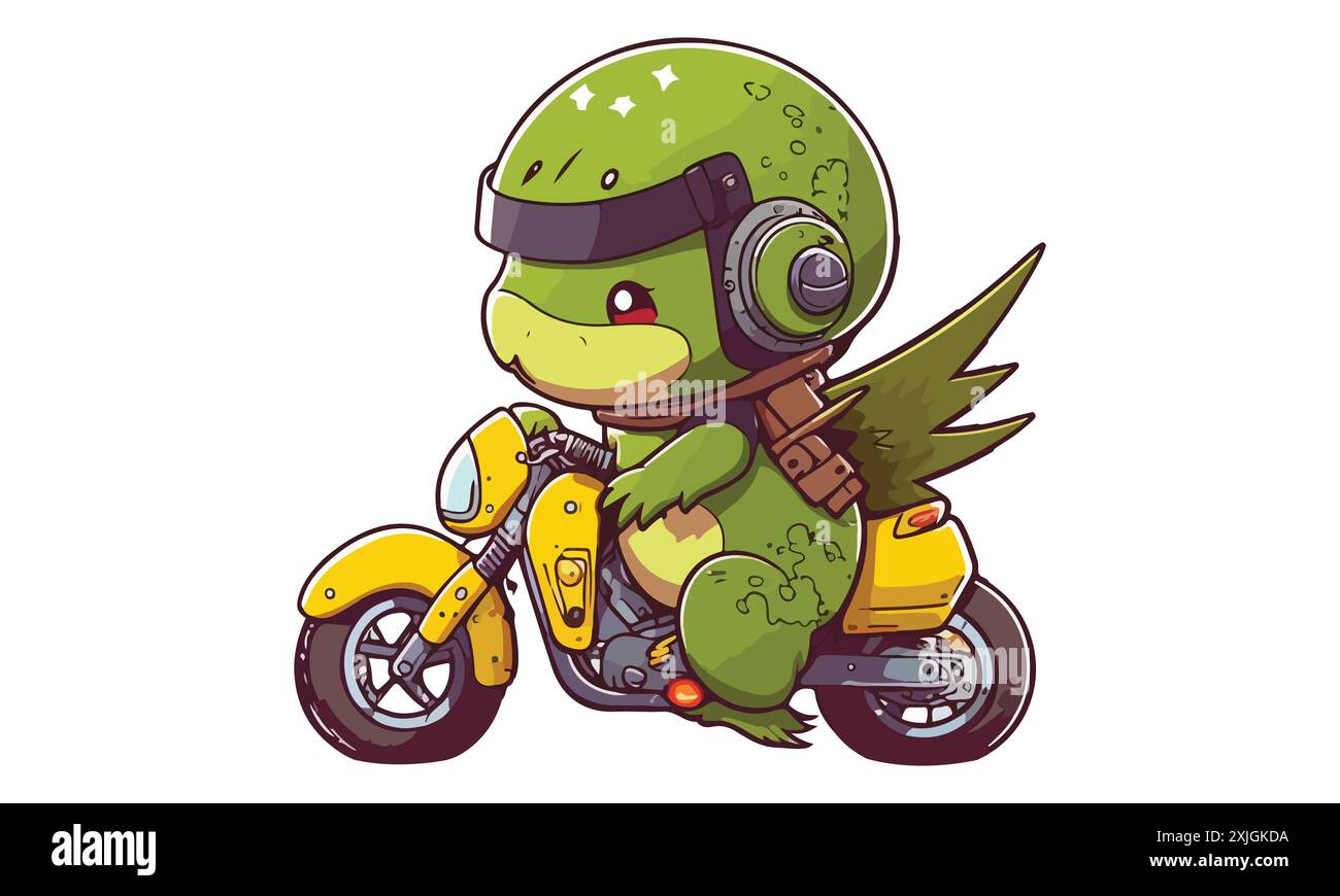 Dinosaur riding a motorcycle vector illustration Stock Vector Image ...