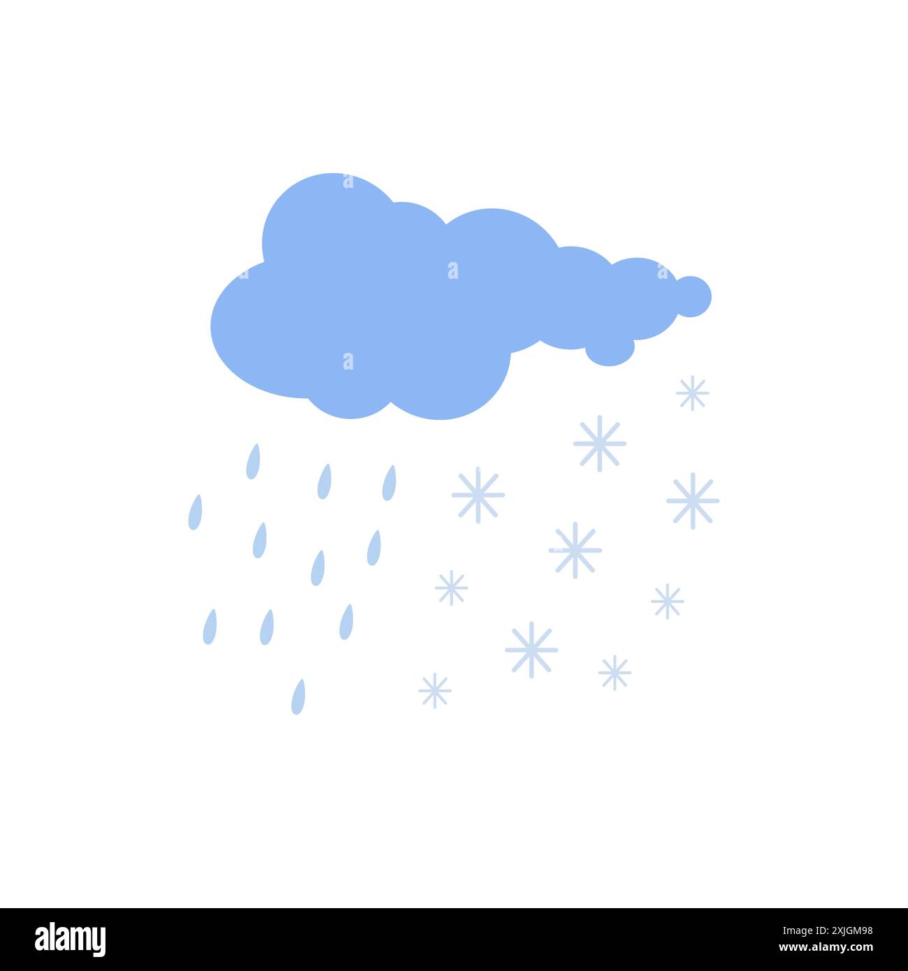 Sleet, rain and snow cute hand drawn doodle minimalist vector ...