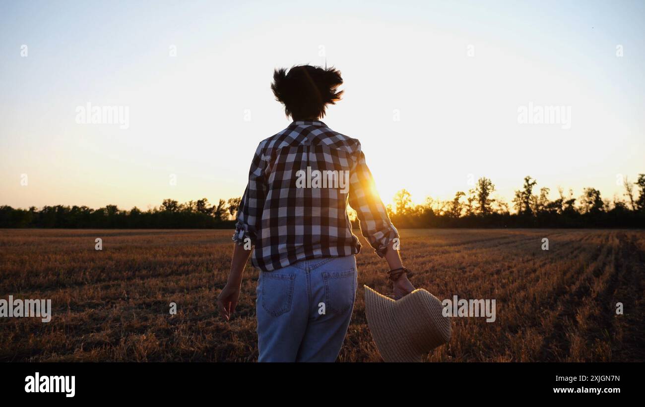 Female farmer running through hi-res stock photography and images - Alamy