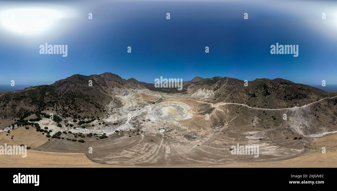 Aerial view of Nisyros volcano, Nisyros island, Greece Stock Photo - Alamy