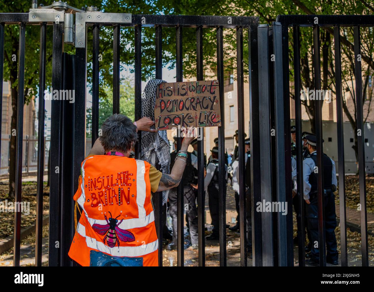 London, United Kingdom. 18 Jul 2024. Campaigners from "Just Stop Oil ...