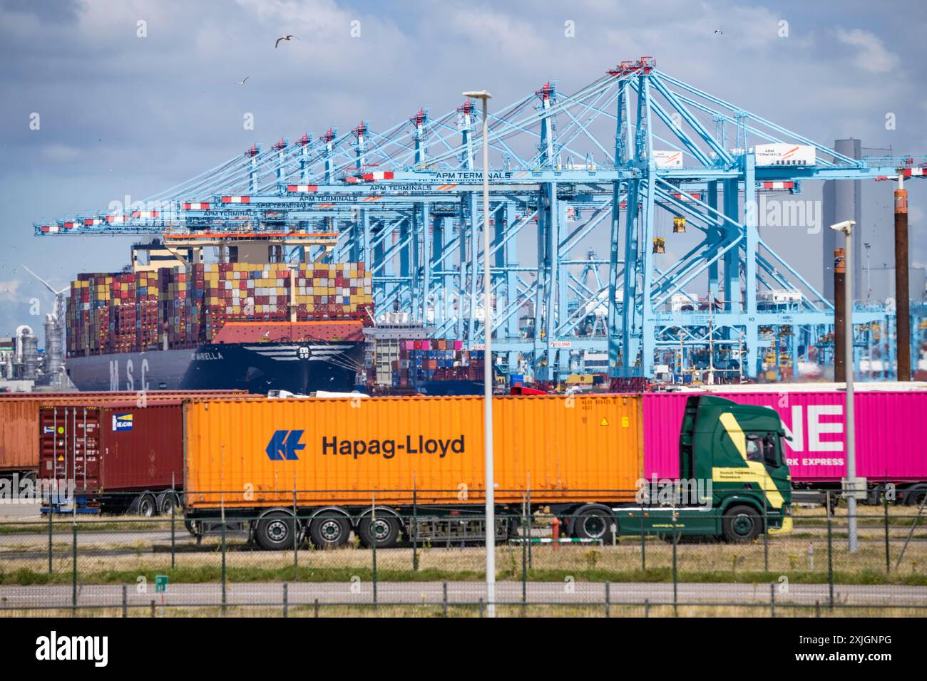The seaport of Rotterdam, Netherlands, deep-sea port Maasvlakte 2, on an artificial land area ...