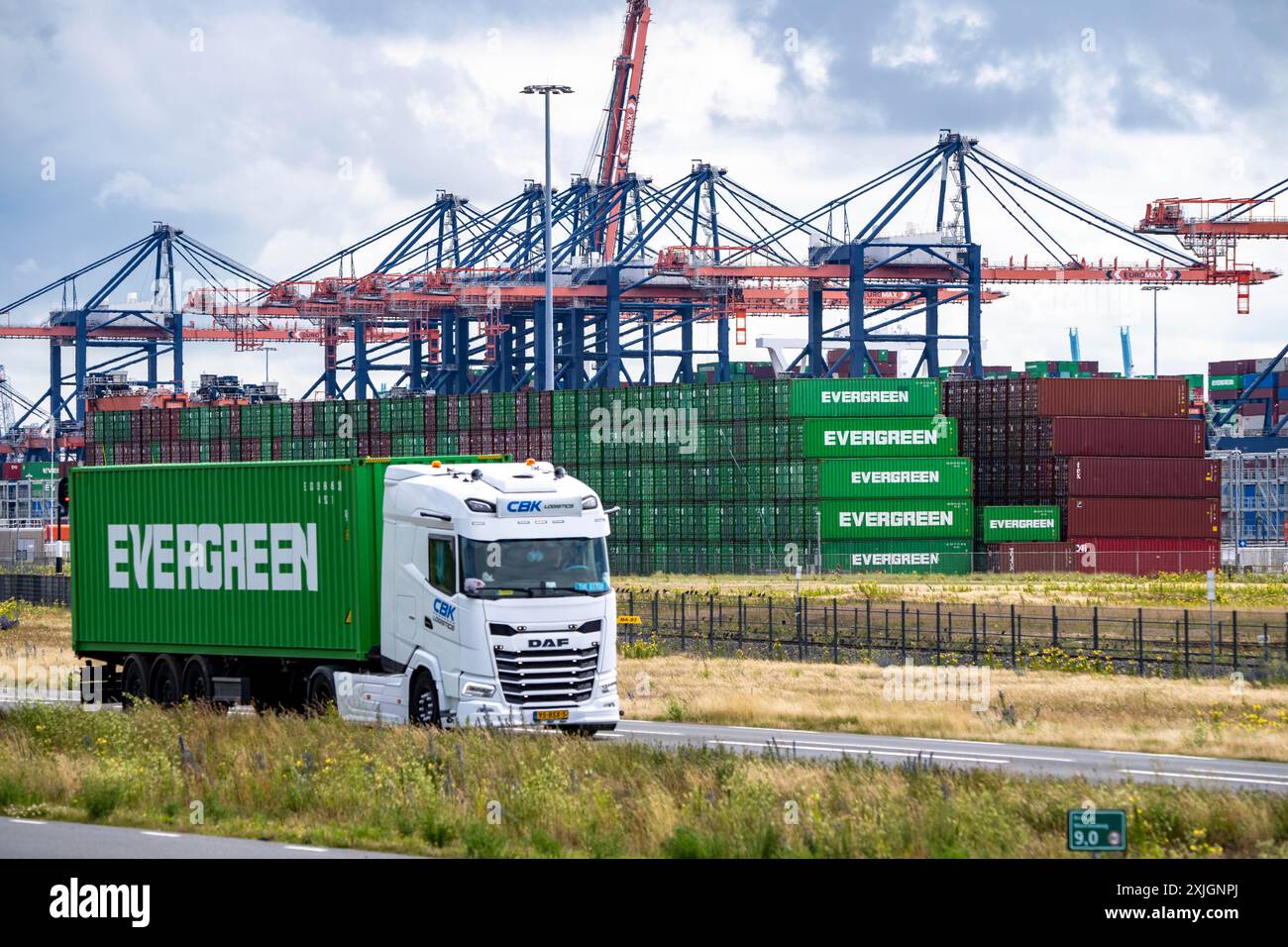 The seaport of Rotterdam, Netherlands, deep-sea port Maasvlakte 2, on ...