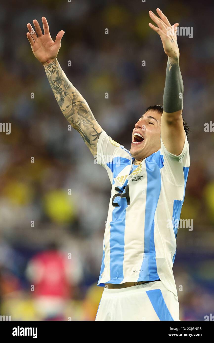 Argentina's midfielder Enzo Fernandez celebrates after the Copa América ...