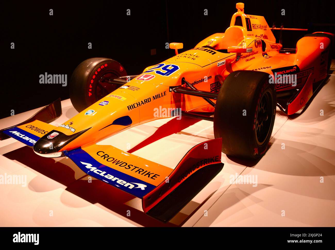 Fernando Alonso's 2017 McLaren Honda Andretti Indy race car on display ...