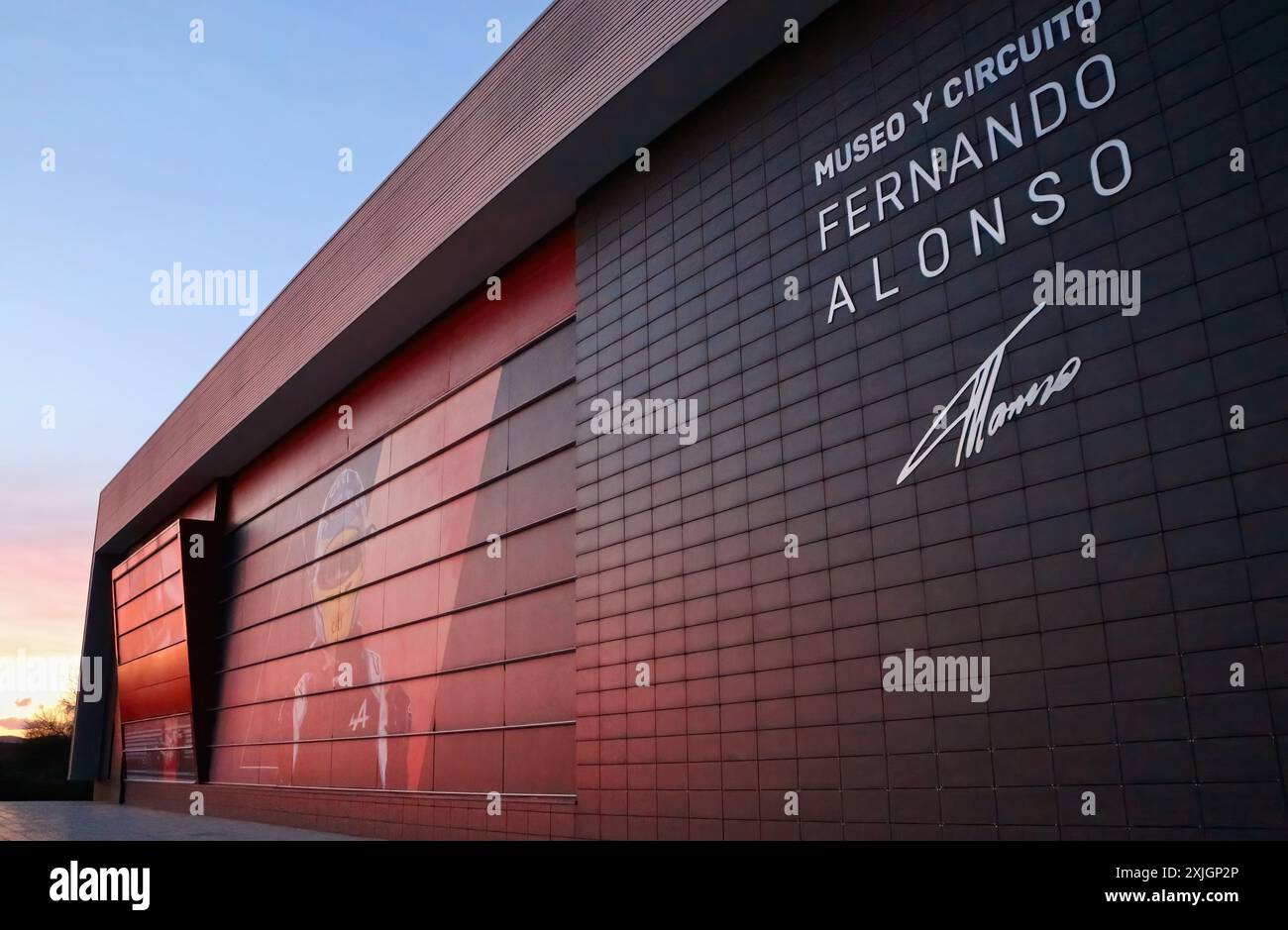 Exterior facade of the Fernando Alonso Formula 1 museum and circuit ...