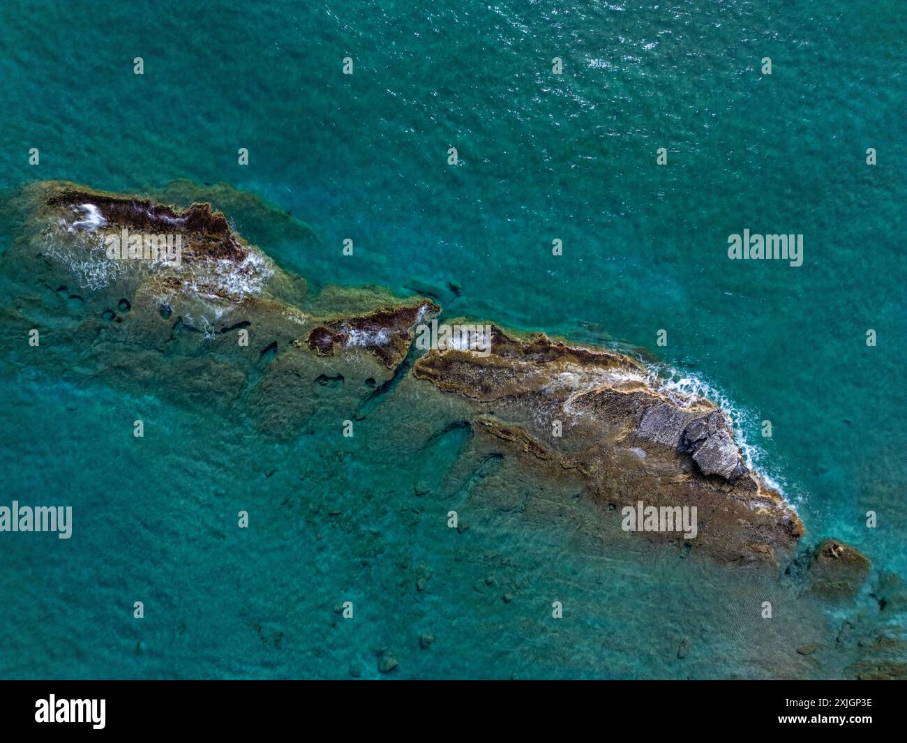 Aerial view of cliffs below sea level, Kos island, Greece Stock Photo ...