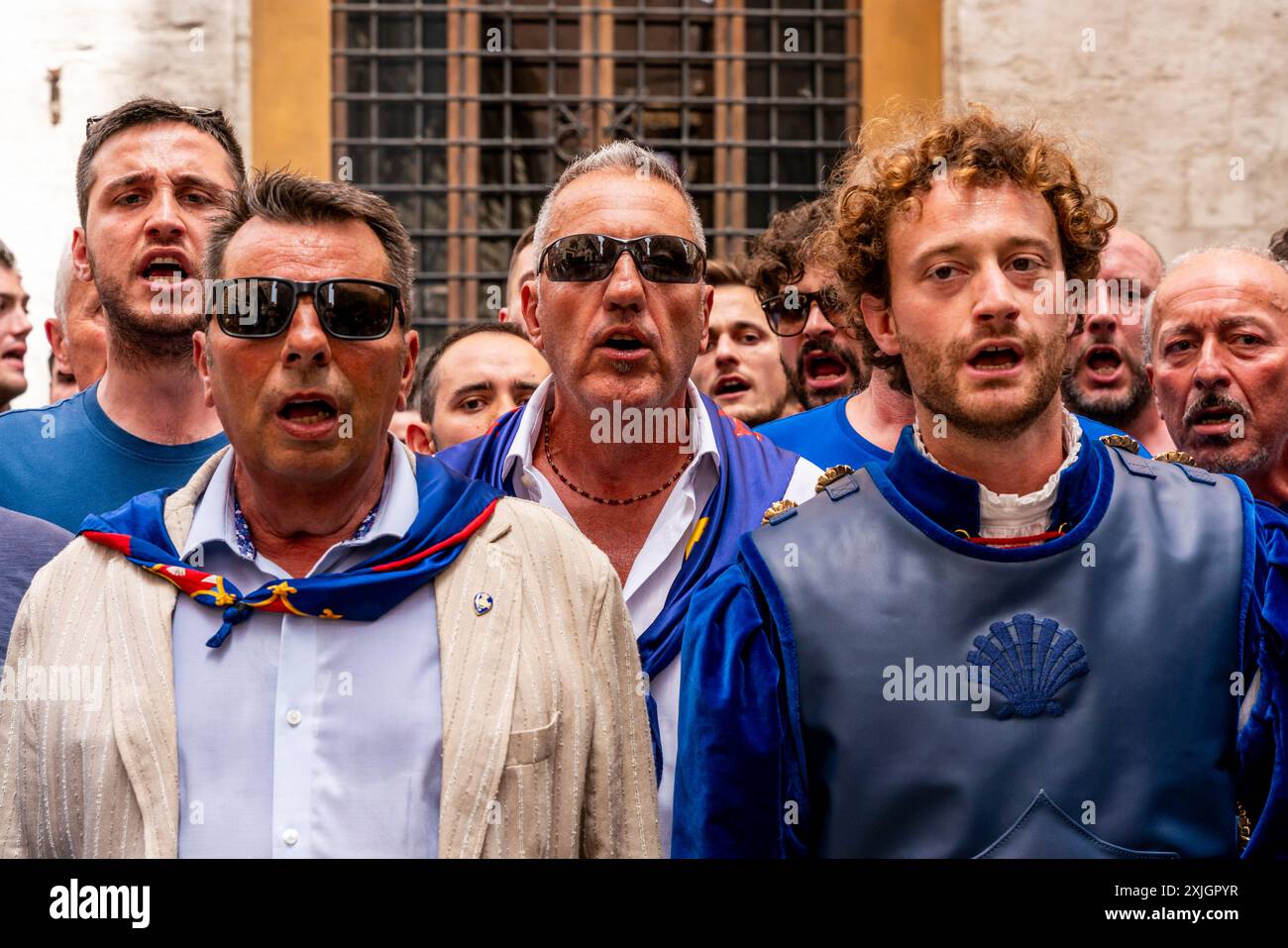 The Nicchio Contrada Arrive In The Piazza Del Campo With Their Lucky ...